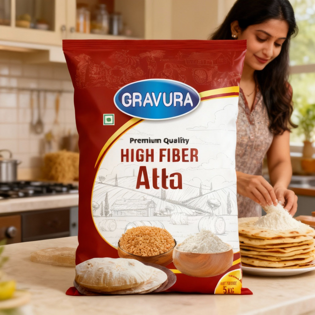 High Fiber Atta Pouch Packaging Template – Gravura Designs